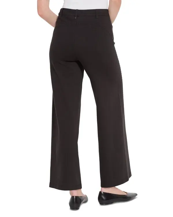 Lyssé Erin Cotton Stretch Studded Seam Wide Leg Pants