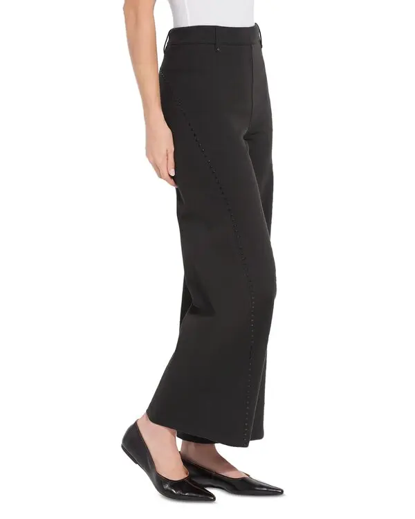 Lyssé Erin Cotton Stretch Studded Seam Wide Leg Pants