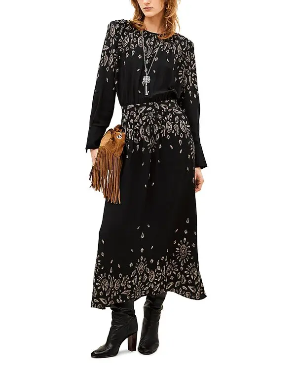 Ba&sh Belline Long Sleeve Midi Dress - Black