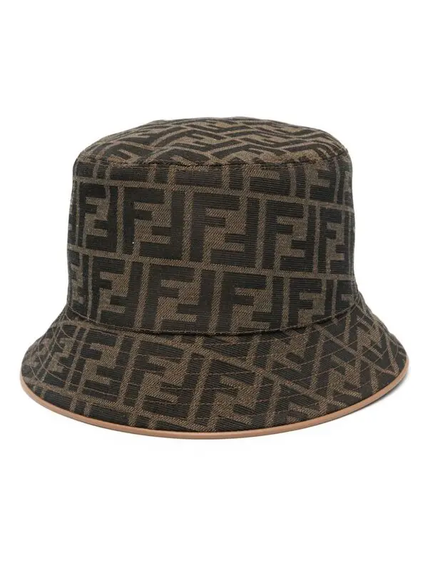 Fendi Jacquard Bucket Hat - Tabbacco