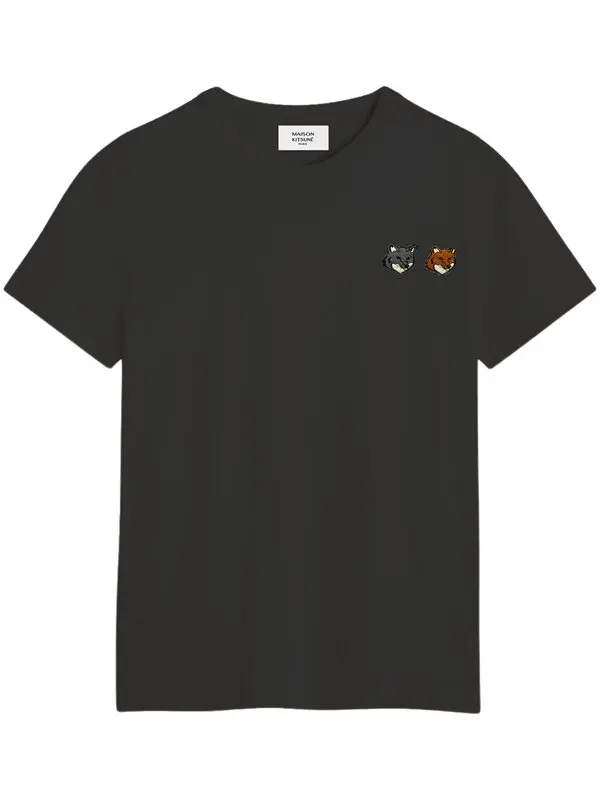 Maison Kitsuné Fox Head Embroidered Cotton T-shirt - Grey