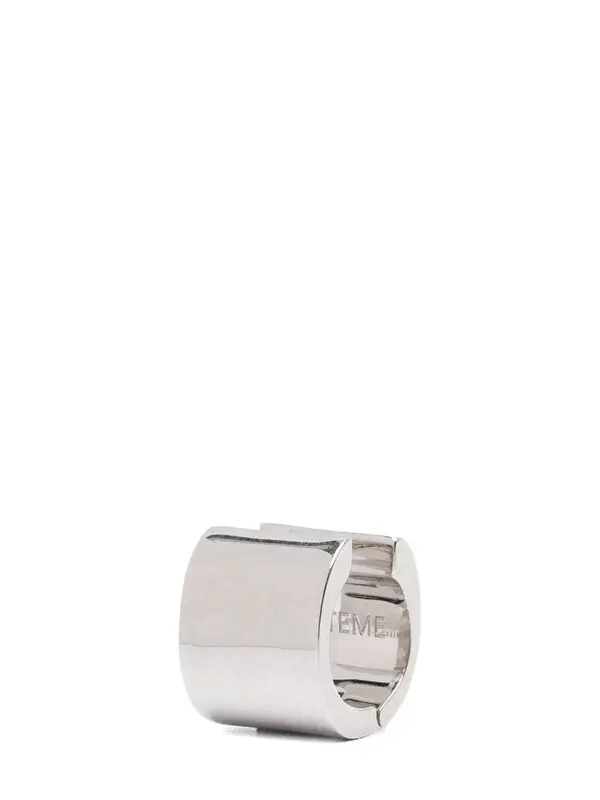 TOTEME Petite Signature Mini Earring In Recycled Brass With Snap Closure - Silver