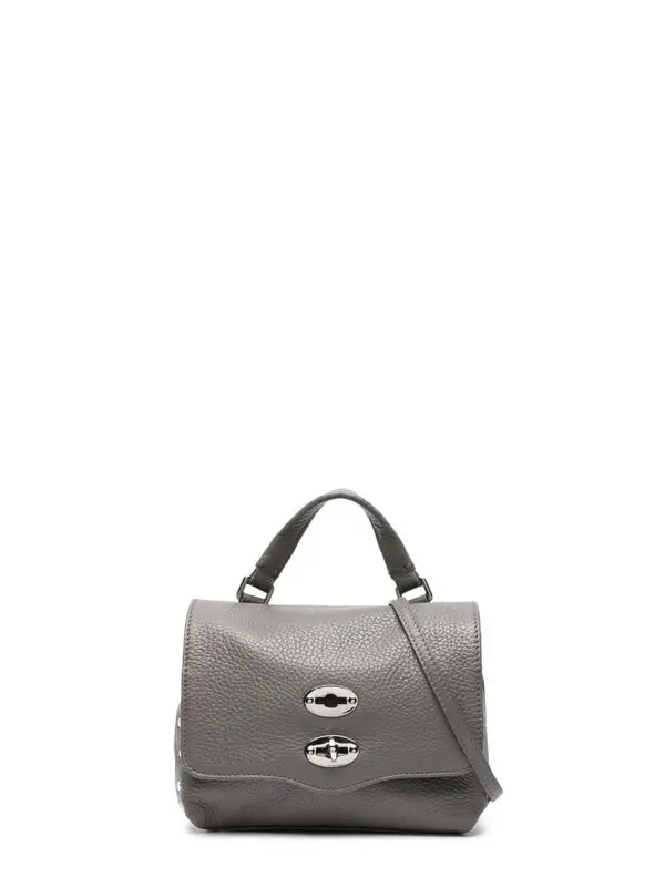 ZANELLATO Pebbled Leather Top Handle Satchel With Shoulder Strap - Grey