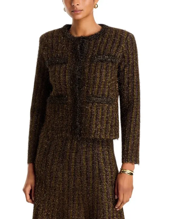 Veronica Beard Keziah Metallic Knit Jacket