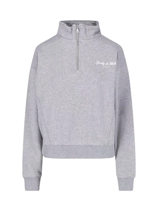 Sporty & Rich Sporty Knit Sweatshirt - Grey