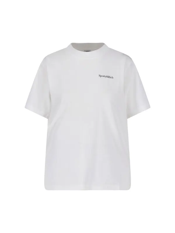 Sporty & Rich 100% Cotton Polo T-shirt - White