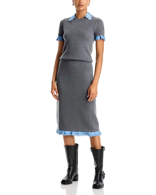 Rabanne Mixed Media Dress - Grey