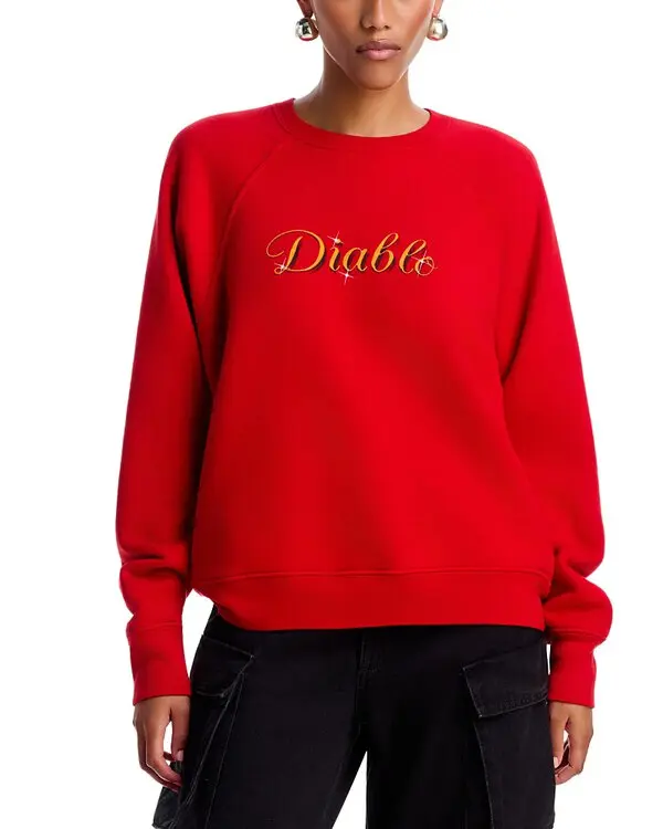 WILLY CHAVARRIA Diablo Raglan Standard Crewneck Sweatshirt - Willy Red