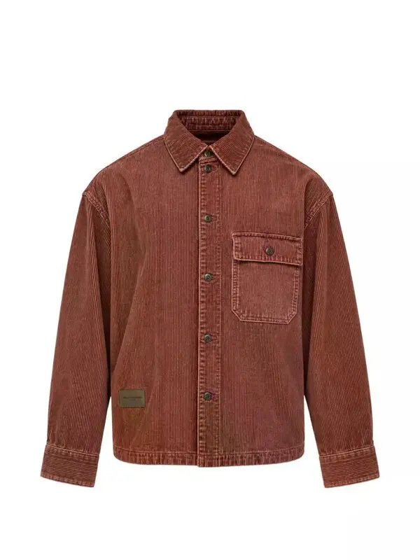 WOOYOUNGMI Corduroy Logo-patch Shirt