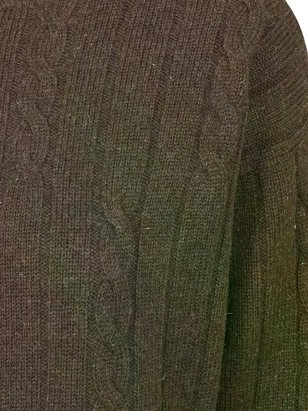 Peserico Cable-knit Flecked Midi Dress - Brown