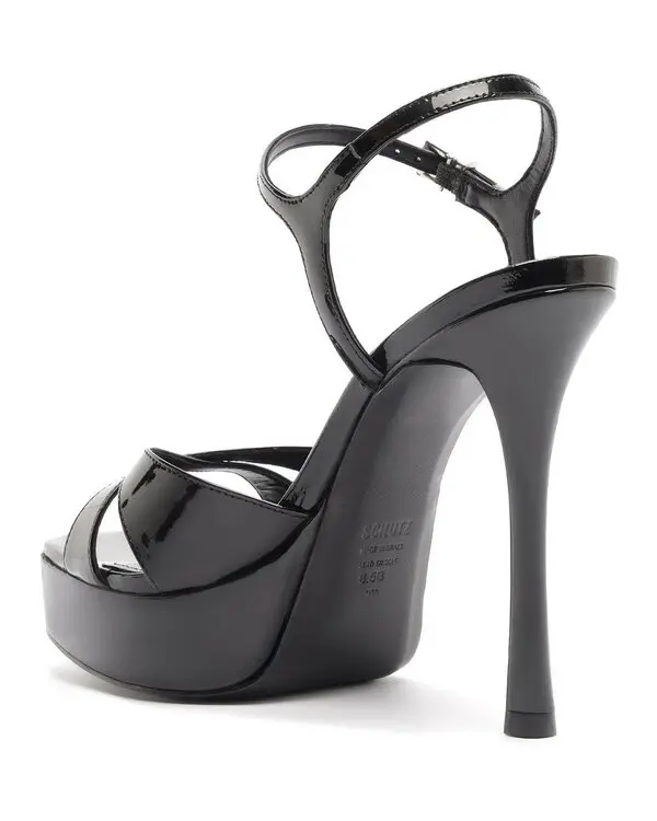 Schutz Maxine Patent Leather Platform Sandals