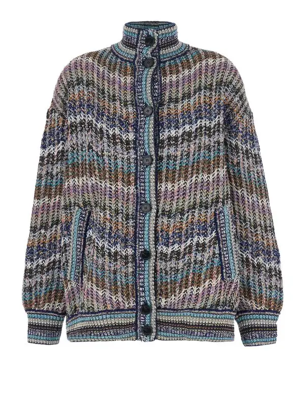 Missoni Caperdoni V-neck Button Cardigan With Long Sleeves In Wool