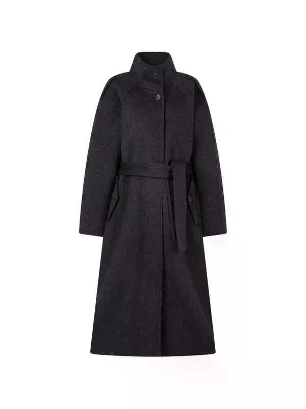 STUDIO TOMBOY Belted High-neck Coat - Grey