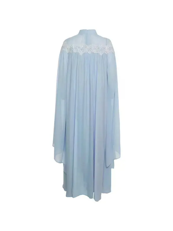 Lichi Lace-trim Cape-sleeve Dress