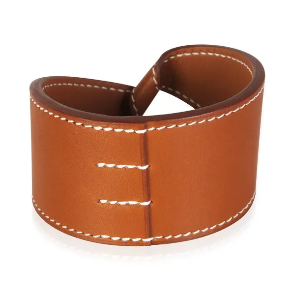 Hermès Twist Bangle In Fauve Calfskin Leather Bracelet - None