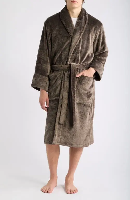 Daniel Buchler Plush Heathered Robe - Hickory