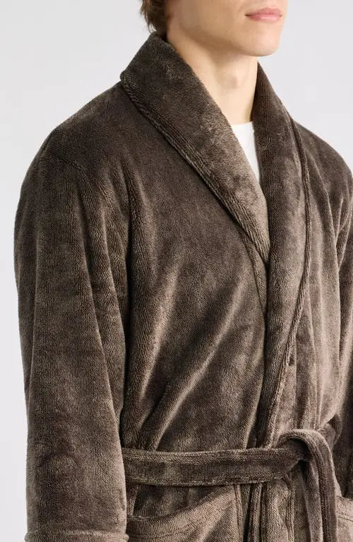 Daniel Buchler Plush Heathered Robe - Hickory