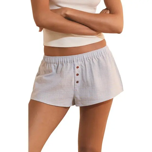 ETAM Raisa Cotton Sleep Shorts - Blue