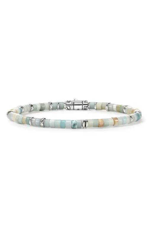 John Hardy Heishi Sterling & Quartzite Bead Bracelet - Silver