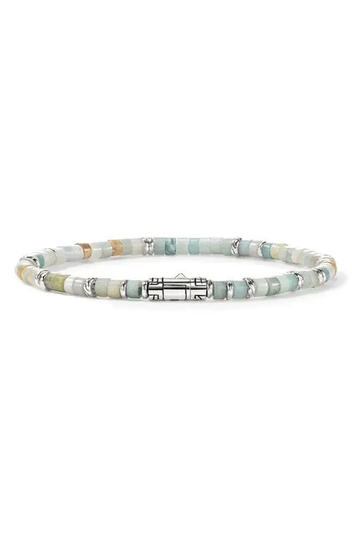John Hardy Heishi Sterling & Quartzite Bead Bracelet