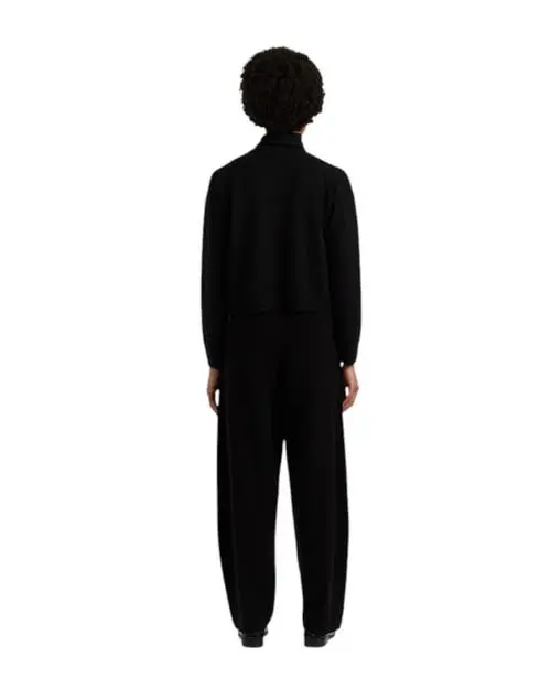 Chinti & Parker Wool-cashmere Barrel Pants - Black