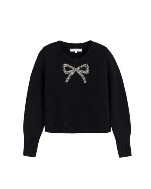Chinti & Parker Wool-cashmere Embellished Bow Sweater
