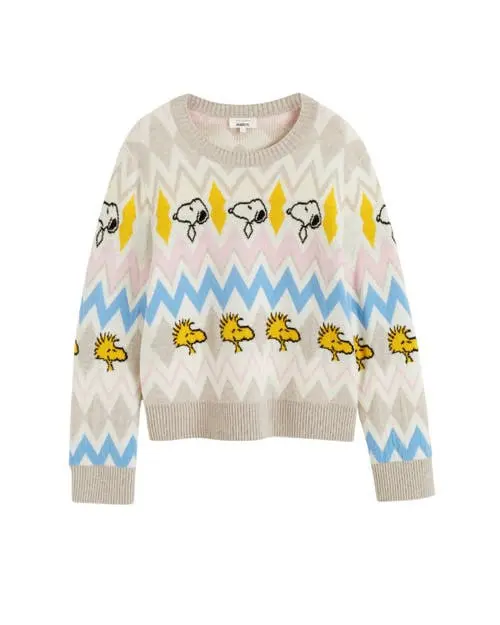 Chinti & Parker Wool-cashmere Snoopy Fairisle Sweater