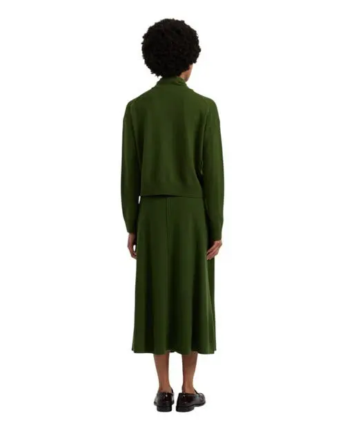Chinti & Parker Wool-cashmere Tie Neck Cardigan - Moss