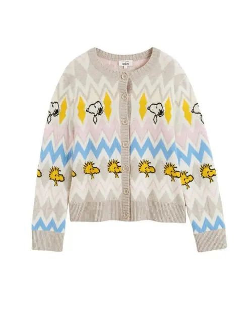 Chinti & Parker Wool-cashmere Snoopy Fairisle Cardigan