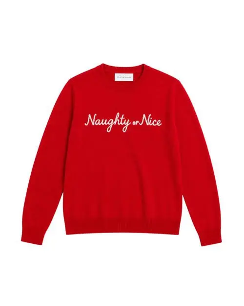 Chinti & Parker Wool-cashmere Naughty Or Nice Sweater - Red