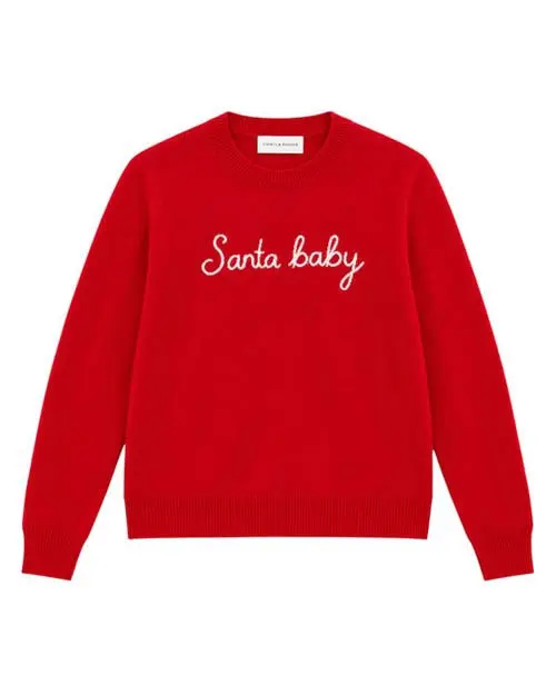 Chinti & Parker Wool-cashmere Santa Baby Sweater - Red