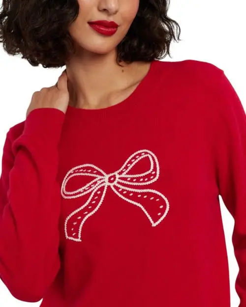 Chinti & Parker Wool-cashmere Bow Embroide Sweater