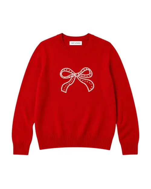 Chinti & Parker Wool-cashmere Bow Embroide Sweater