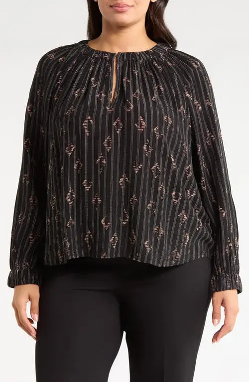 NIC+ZOE Diamond Lurex Top - Black Multi