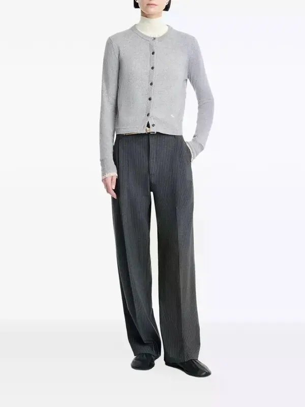 Maria Mcmanus Mm Baby Lace-trimmed Cardigan - Grey