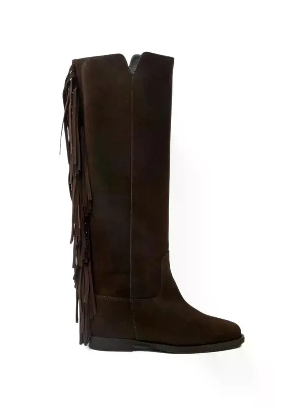 VIA ROMA 15 Fringe-detail Knee-high Boots