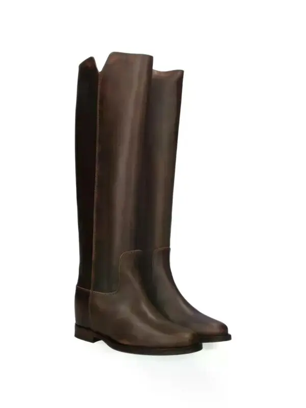 VIA ROMA 15 V-cut Leather Boots