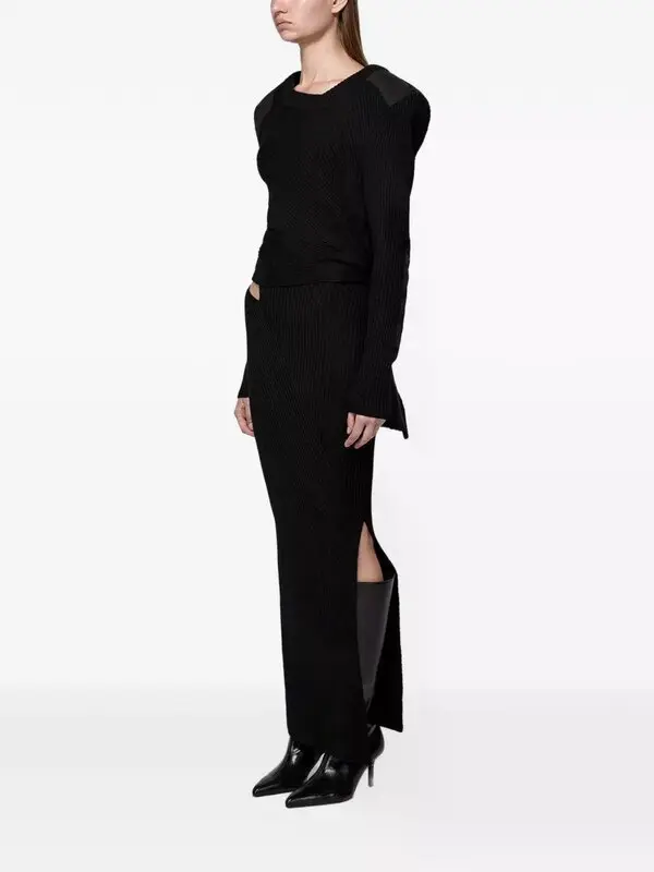 SRVC STUDIO Cut-out Ribbed Fitted Maxi Skirt
