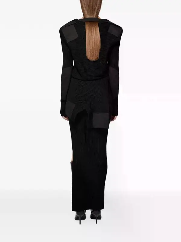 SRVC STUDIO Cut-out Ribbed Fitted Maxi Skirt
