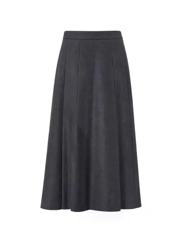 SLOWEAR Pleated Wool Midi A-line Skirt