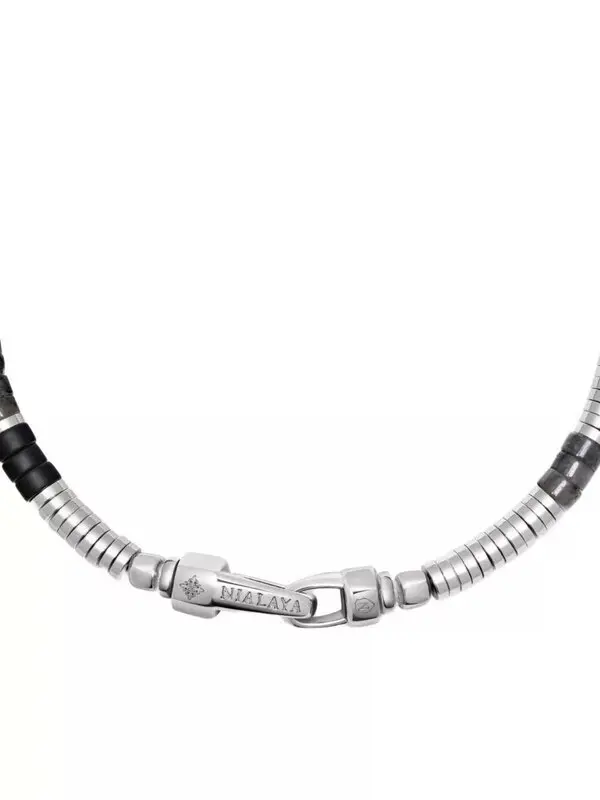 NIALAYA JEWELRY Onyx Labradorite Heishi Bracelet