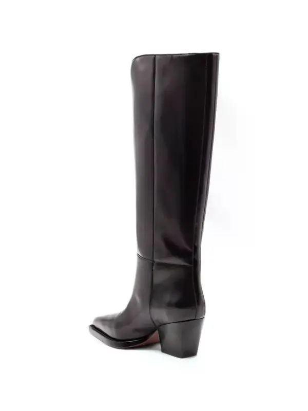 Paris Texas Pointed-toe Leather Knee-high Boots