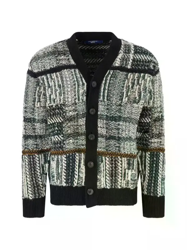 Junya Watanabe Checked Intarsia-knit Cardigan