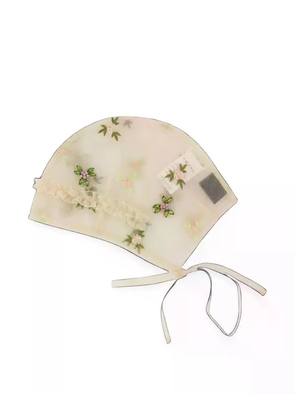 Simone Rocha Frill-trimmed Embroidered Beanie Hat