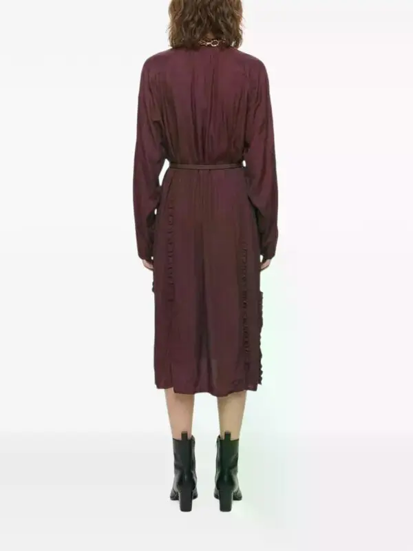 Plan C Ruffled Belted Midi Dress