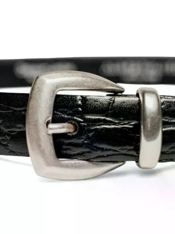 ALBERTO LUTI Croc-effect Leather Belt