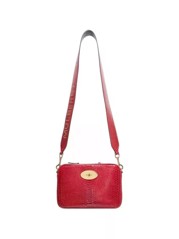 Mulberry Darley Postman's Lock Snake-effect Shoulder Bag - Red