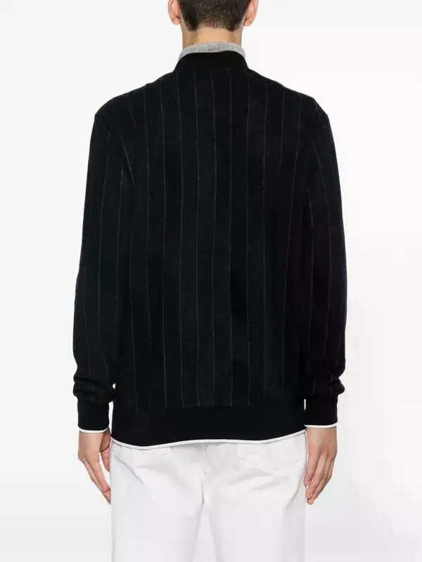 Eleventy Pinstripe-pattern Zip-up Jacket
