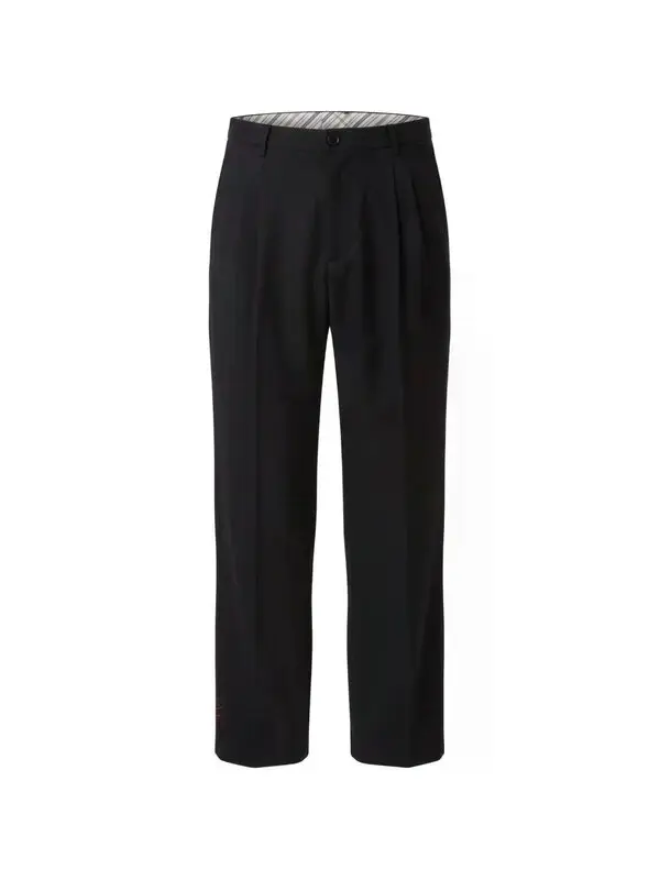AMARANTO Pleated Tailored Trousers - Black