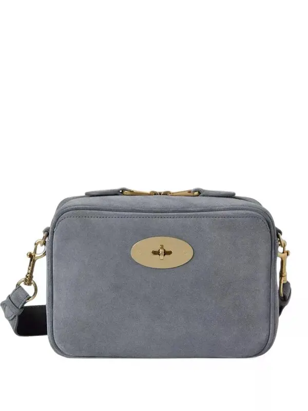 Mulberry Darley Postman's Lock Suede Shoulder Bag - Grey